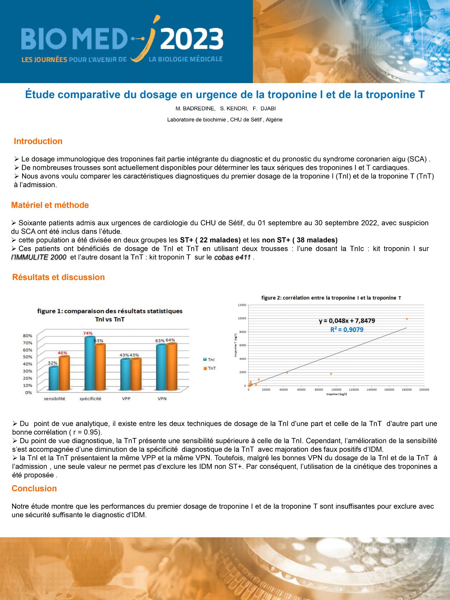 Etude comparative du dosage en urgence de la troponine I et de la ...