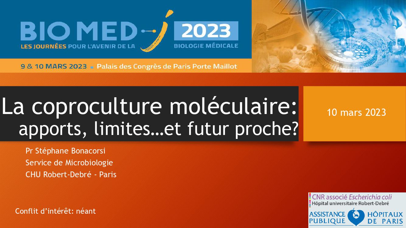 Coproculture Moléculaire. - BIOMEDJ